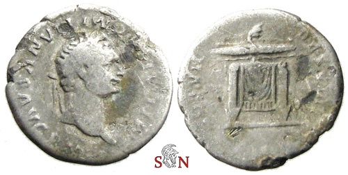 Domitianus fourrée Denarius - thunderbolt on throne - RIC 16 - rare ...