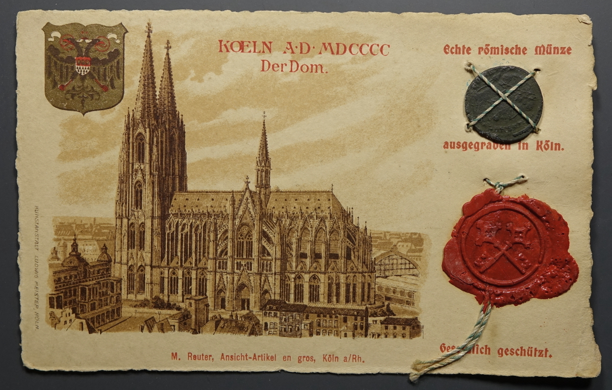Constantinus I. Follis on a Postcard - Ex St. Maria Hoard (Cologne ...