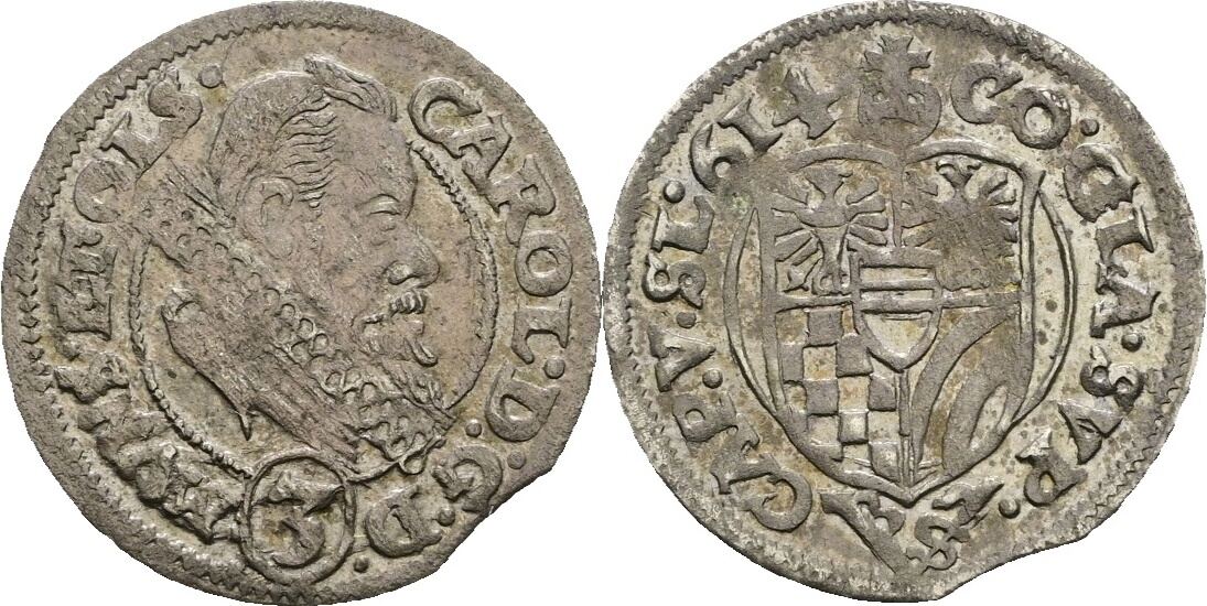 Schlesien-Münsterberg-Öls Groschen 1614 Karl II. 1587-1617 kleines ...