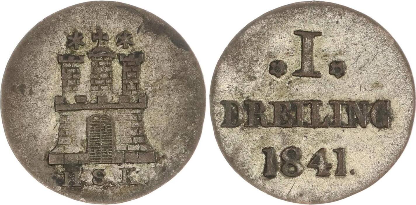 Hamburg, Stadt Dreiling 1841 Vorzüglich | MA-Shops