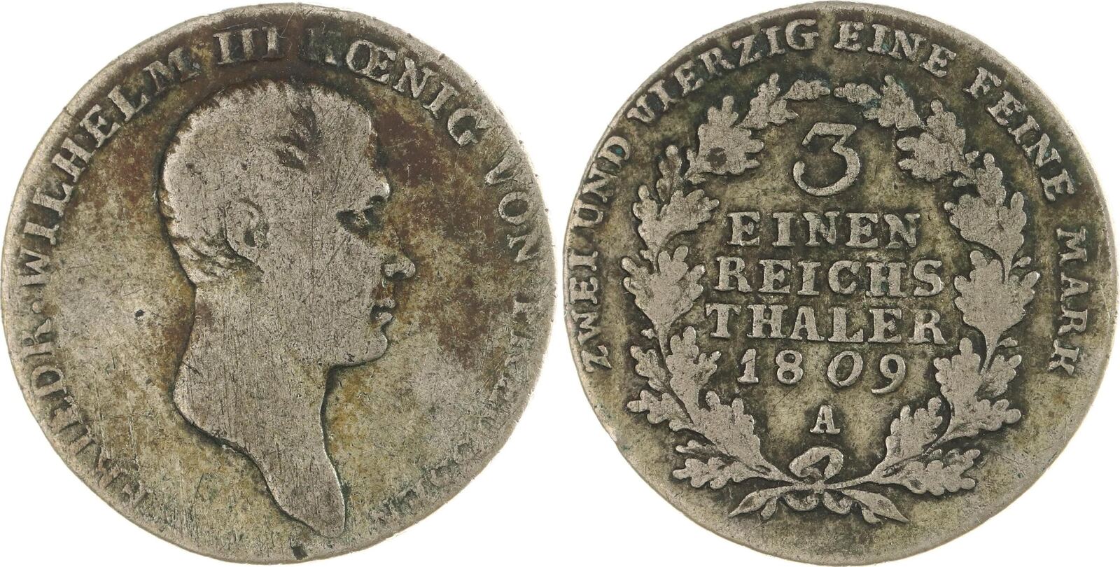 Brandenburg-Preußen 1/3 Taler 1809 A Friedrich Wilhelm III. 1797-1840 ...