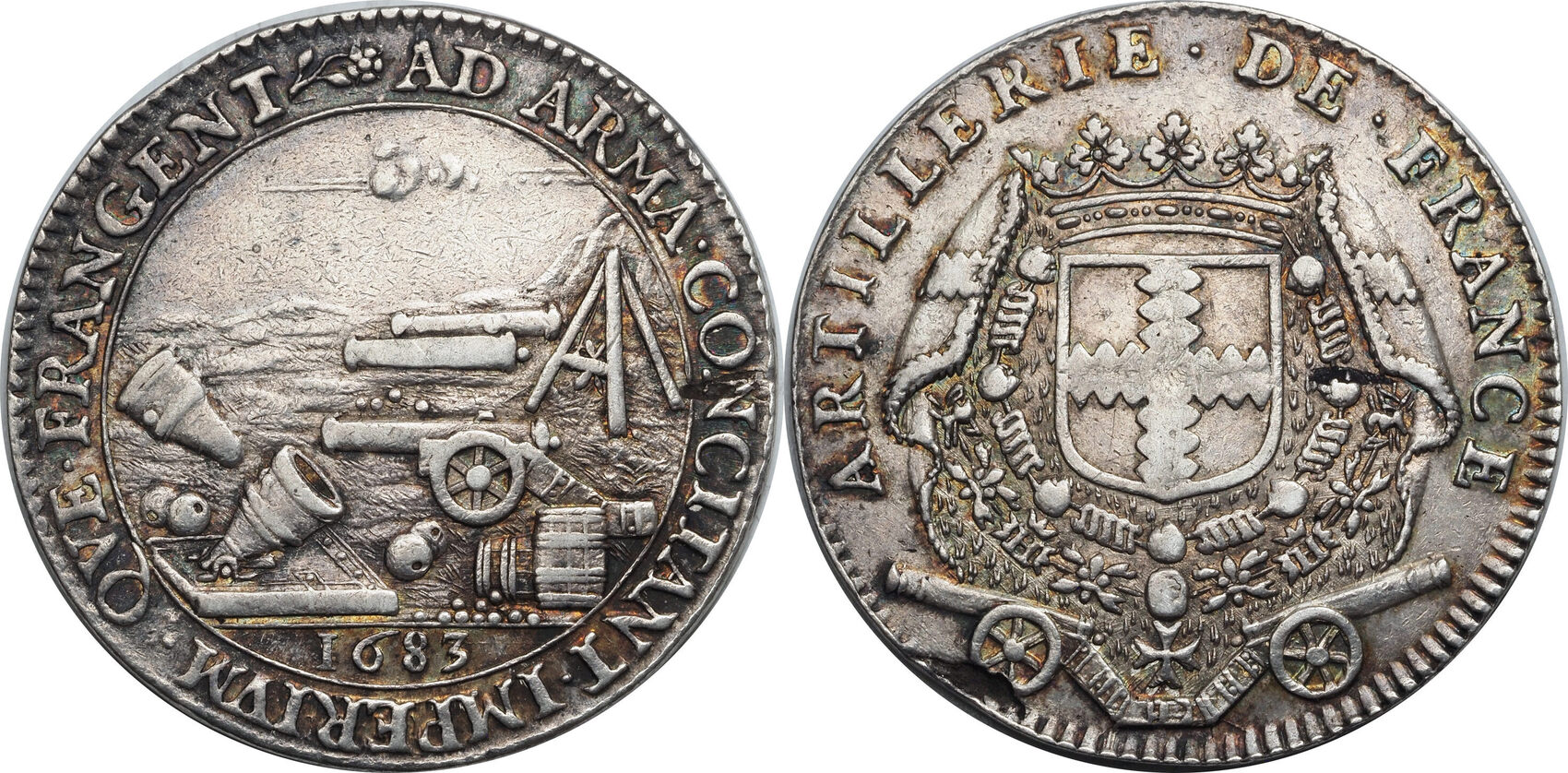 FRANCE Medal (Jeton) 1683 Colonel-lieutenant of the Royal Artillery ...