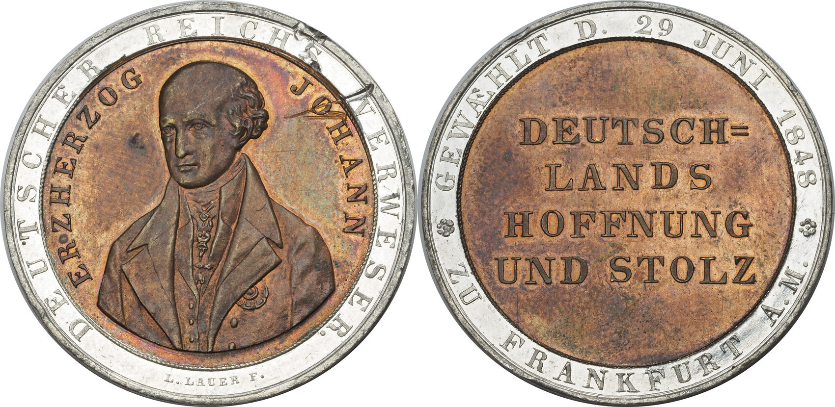 GERMANY Medal 1848 Election of Archduke John as Imperial Vicar. Very ...