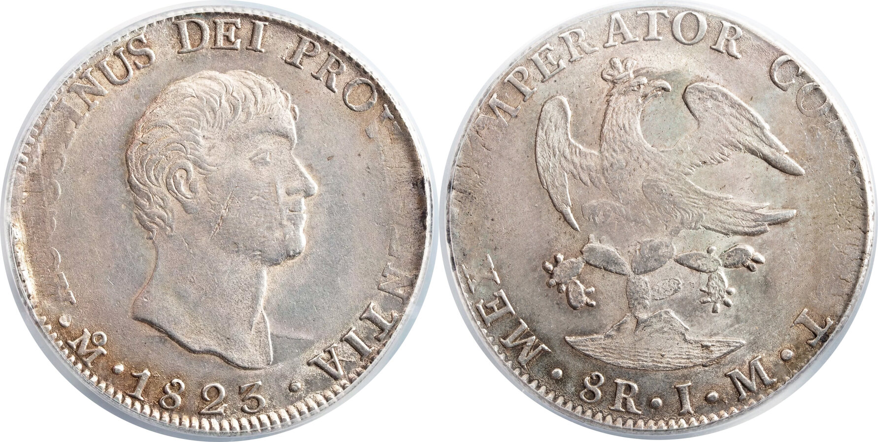 Mexico 8 Reales 1823 Agustin IIturbide (Emperor). PCGS AU | MA-Shops