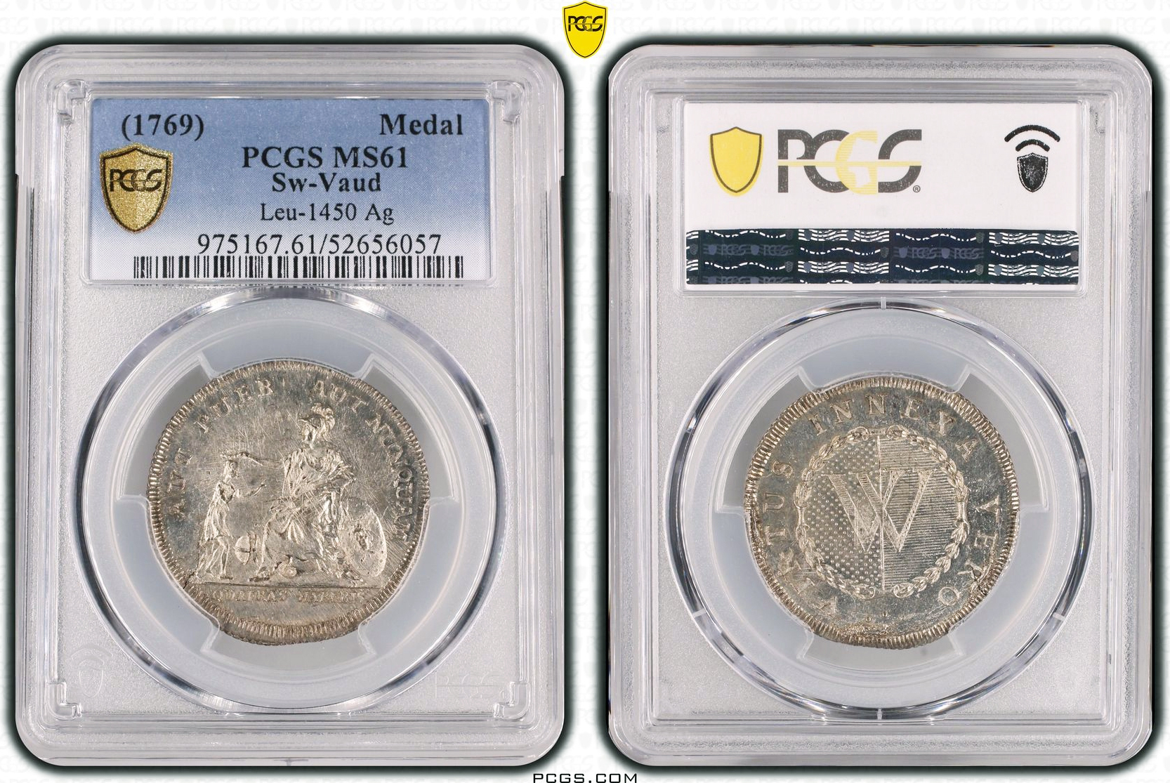 Switzerland-Vaud Medal 1769 College Prize of the Vevey School. PCGS ...