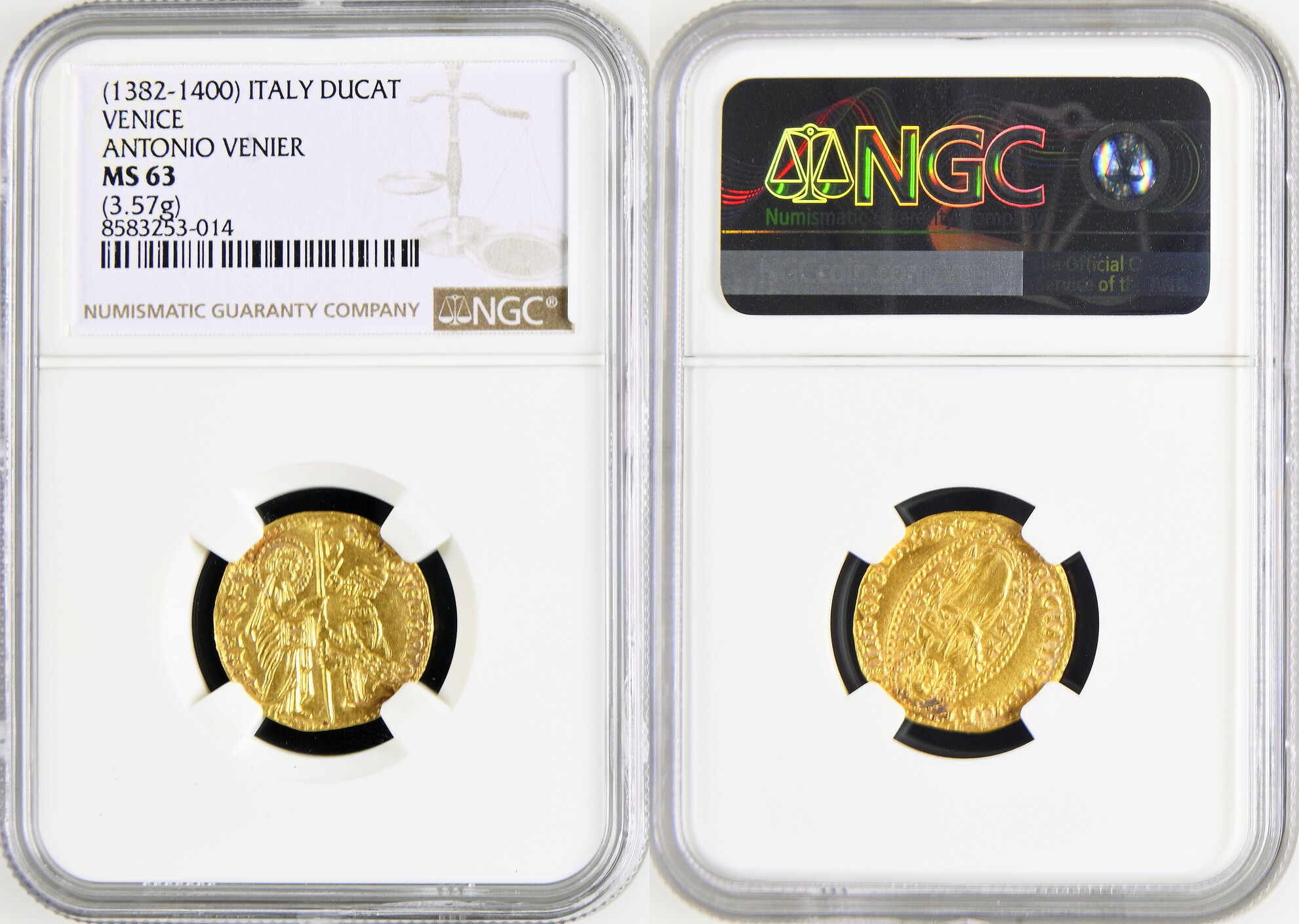 ITALY-Venice DUCAT (1382-1400) Antonio Venier. Variety with secret ...