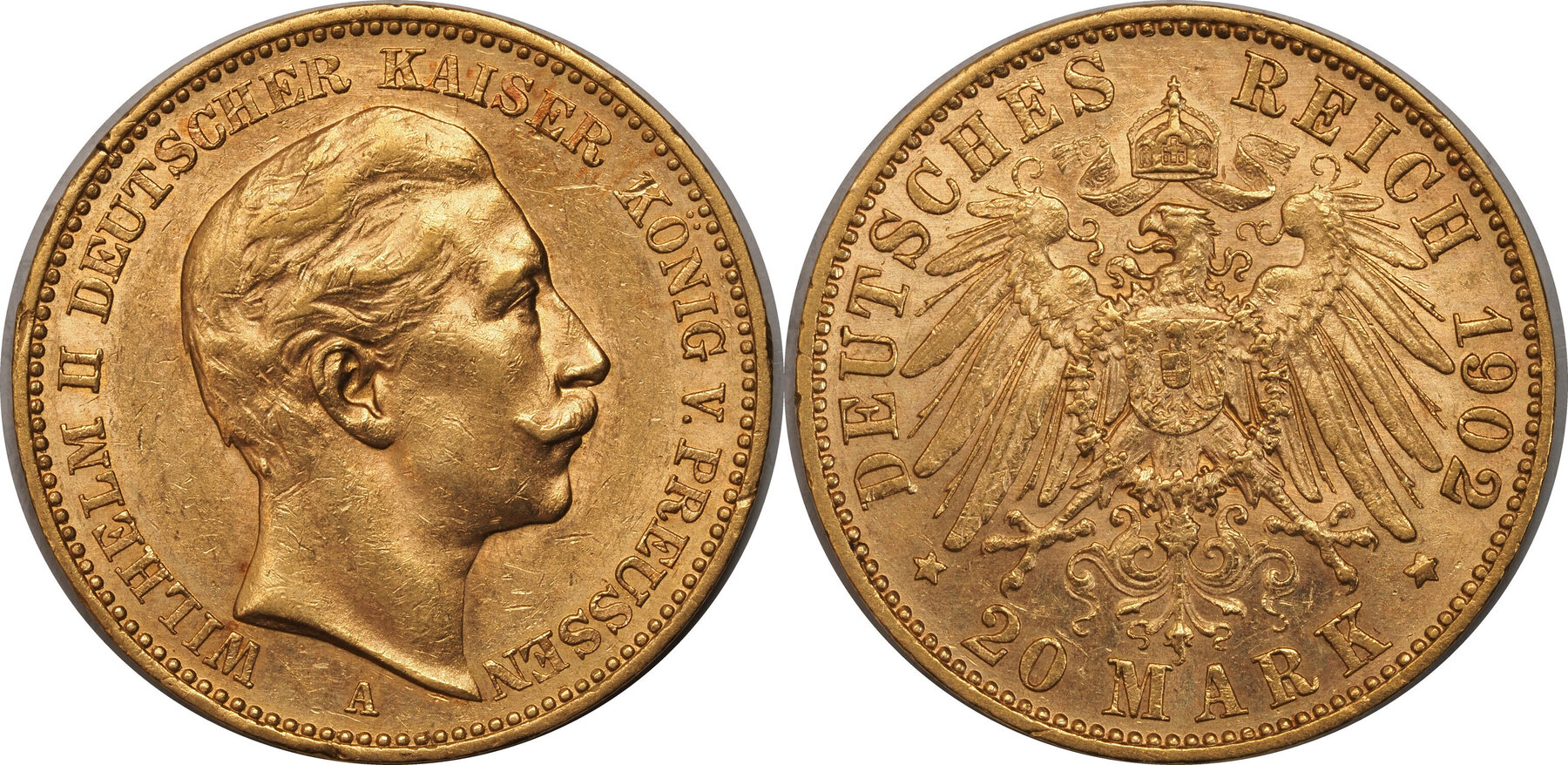 GERMANY 1902 A Prussia, Wilhelm II. Gold 20 Mark Coin. Sehr Schön-fast ...