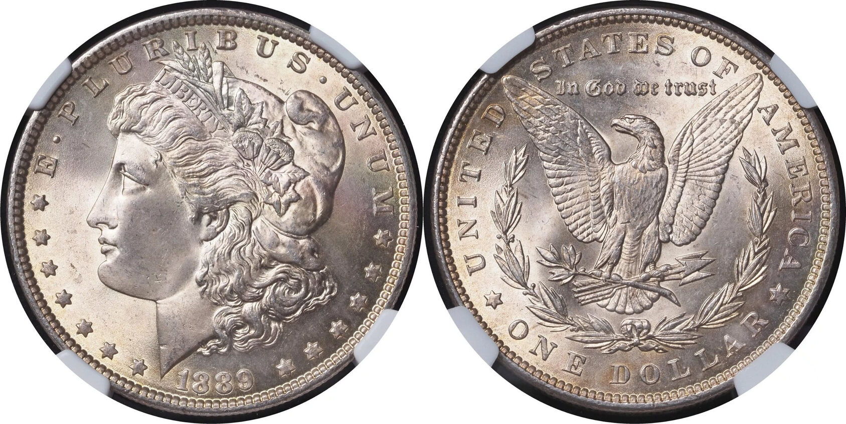 USA $1 SILVER DOLLAR 1889-P Silver Morgan Dollar Coin. NGC MS 65 | MA-Shops