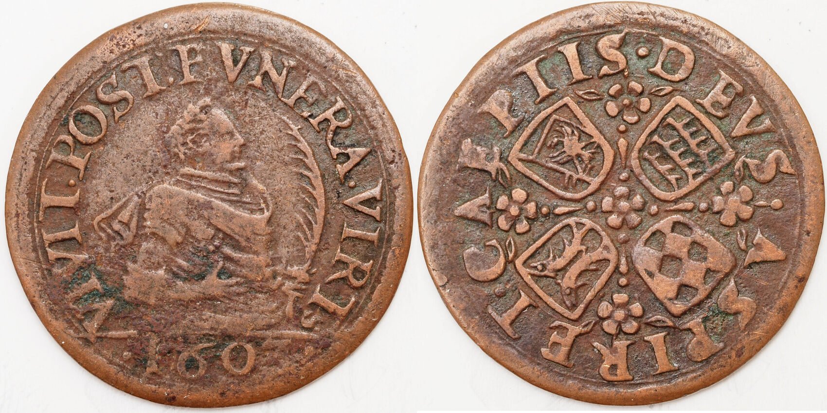 WURTTEMBERG 1603 Friedrich I. Copper Medal / Rechenpfennig Coin. Sehr ...