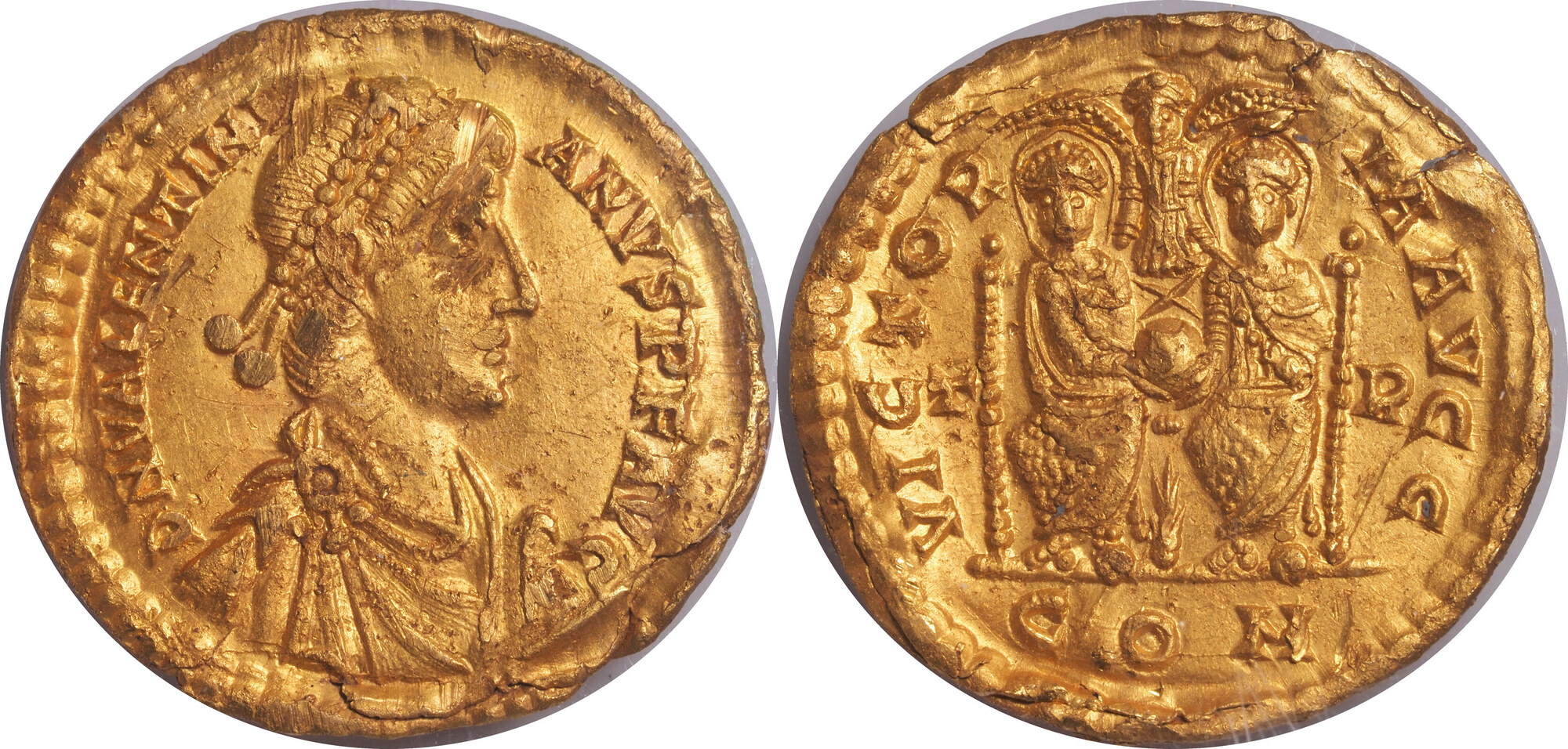 Western Roman Empire AV Solidus Valentinian II, 375-392 A Leo I (457 ...