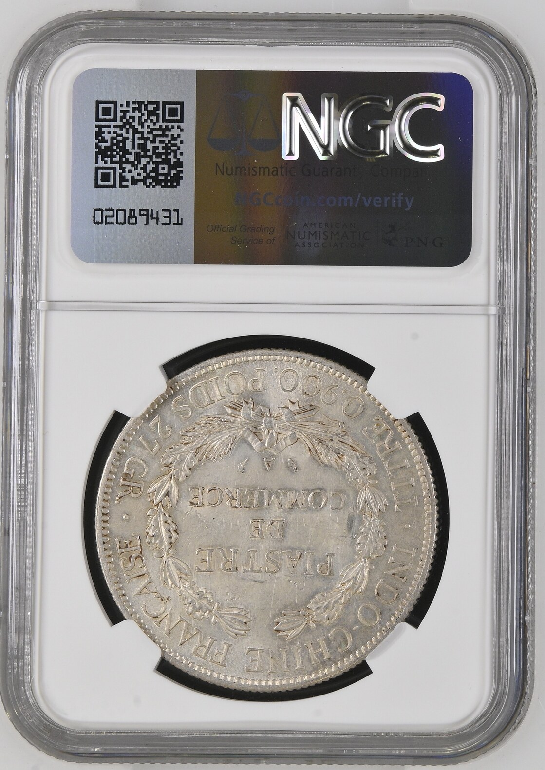 1924 A French Indo-China. Silver Piastre (Trade Dollar) Coin. NGC MS 63 ...