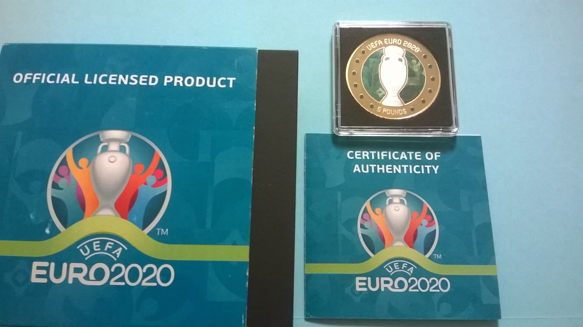 Gibraltar 5 Pounds UEFA 2020 Soccer 1 Oz 999 Gold Only 99 Pcs