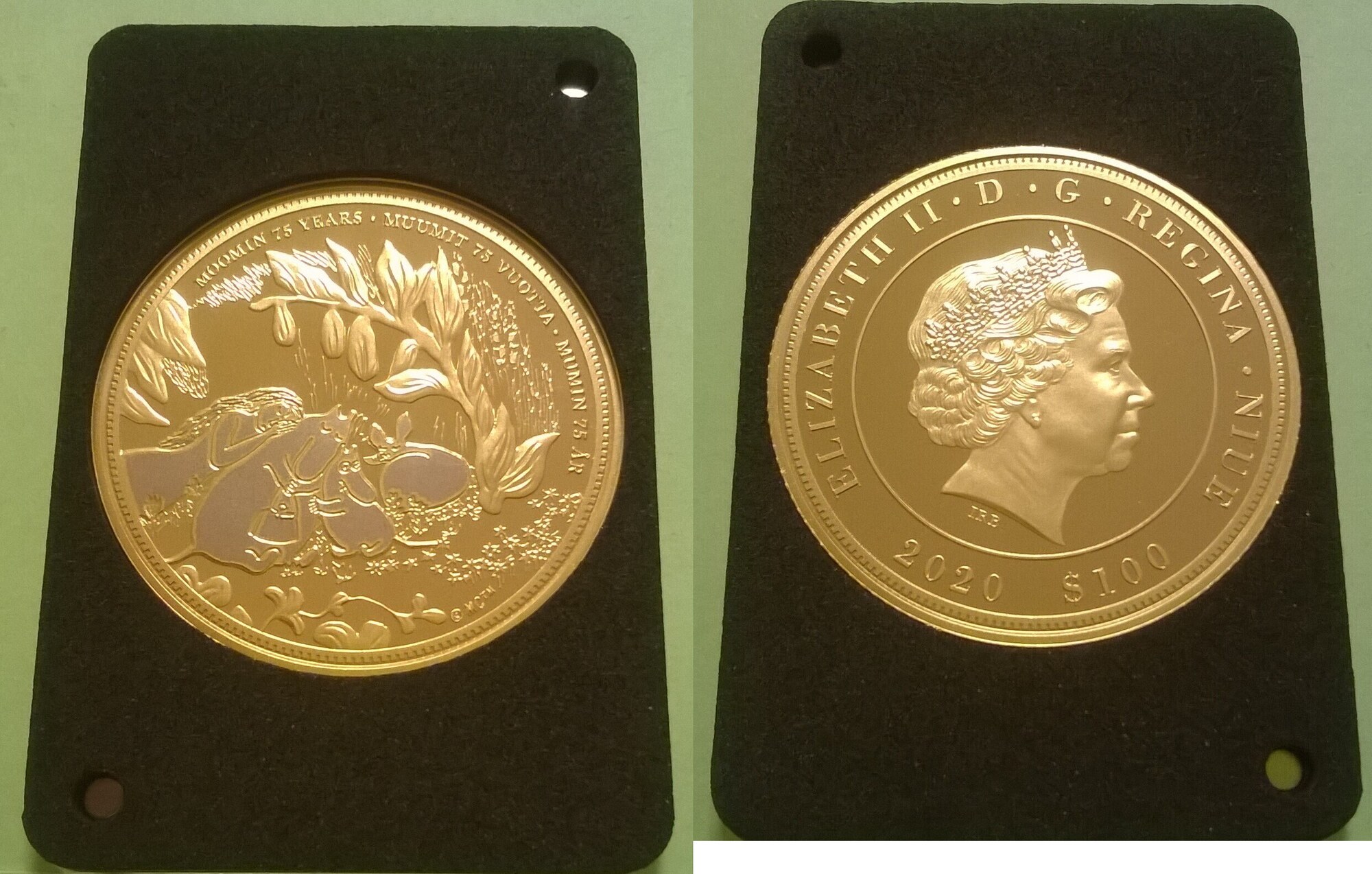 Niue, Finland 100 Dollars 2020 Mumin, 1 oz 999 Gold coin, only 75 pcs ...