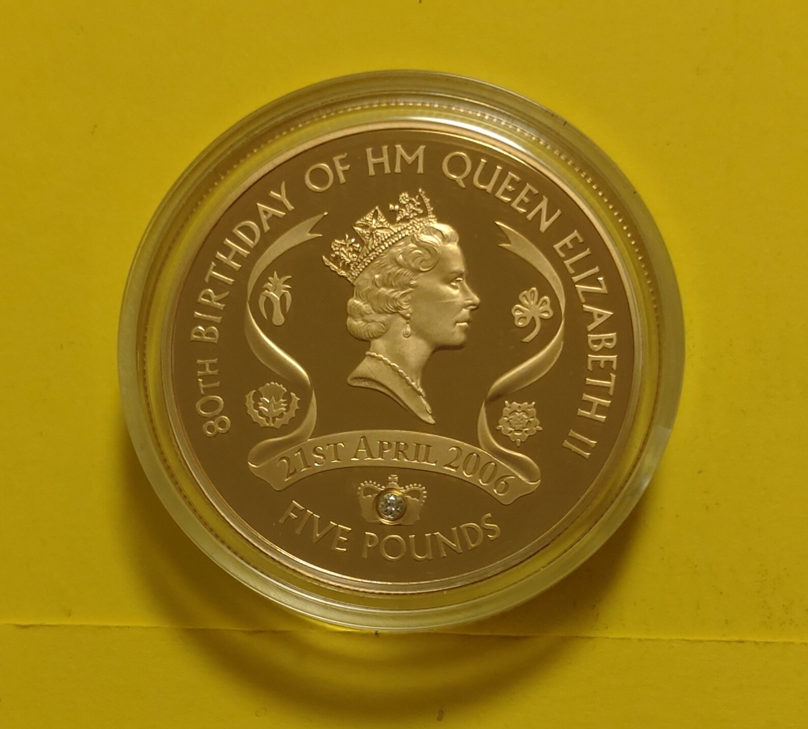 Grossbritannien - Alderney 5 Pounds 2006 Queen Elizabeth II 80th ...