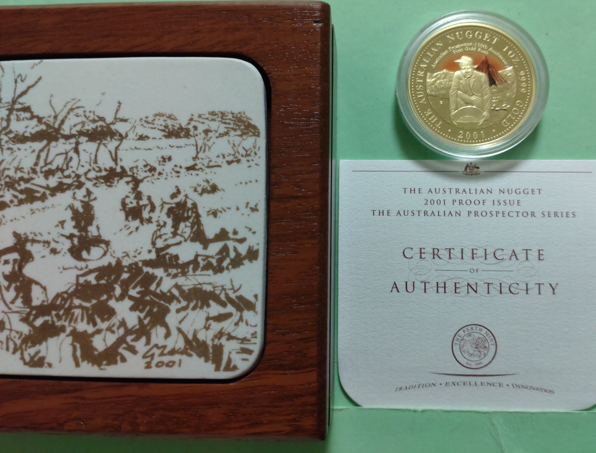 100 Dollars 2001 Australia Nugget - Prospector series, 1 oz 9999 Gold ...