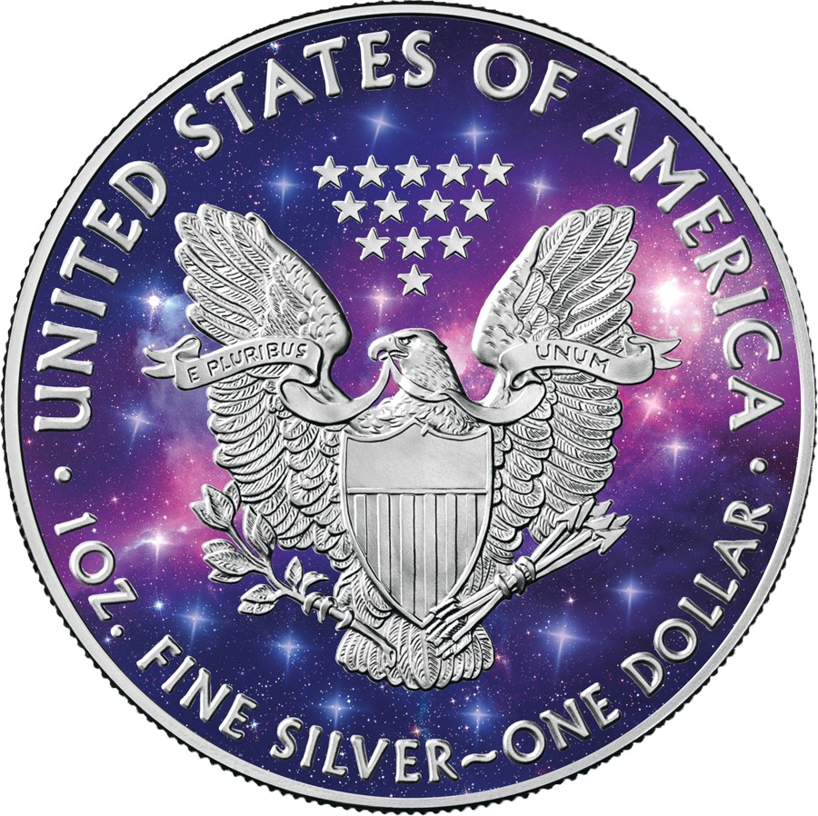 1 Dollar 2020 USA American Silber Silver Eagle Glowing Galaxy II Farbe ...