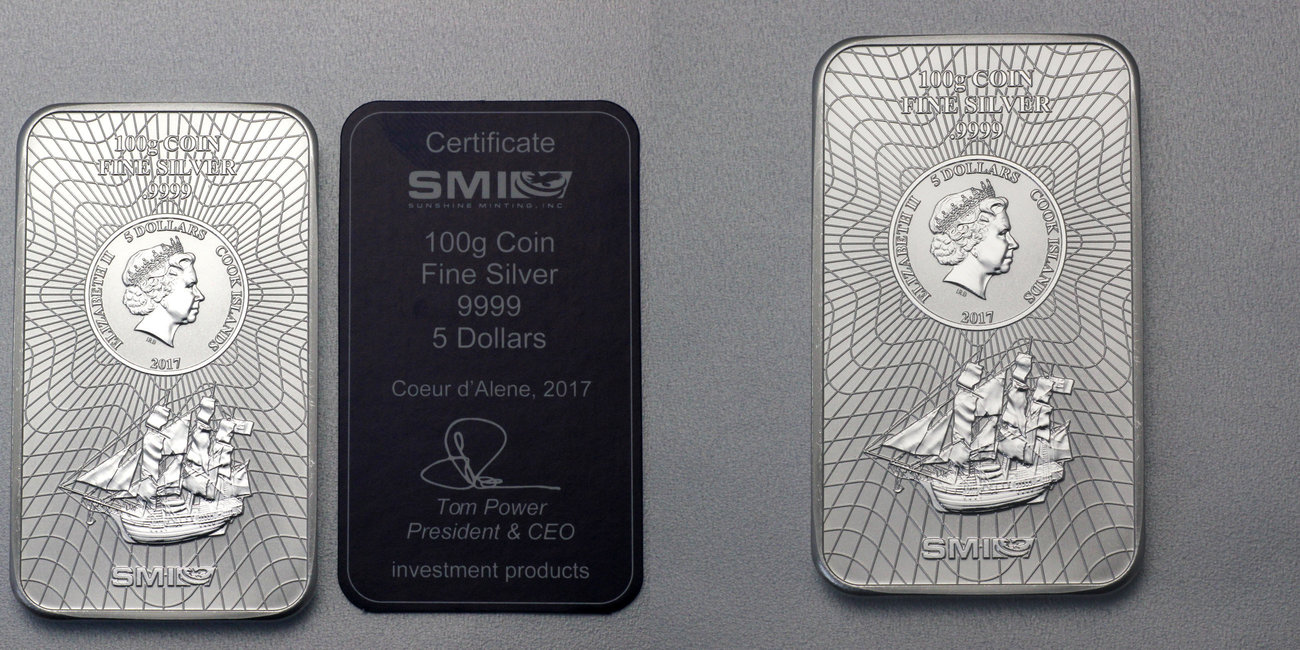 5 CID 2018 Cook Islands New Generation Münzbarren Silberbarren Bounty ...