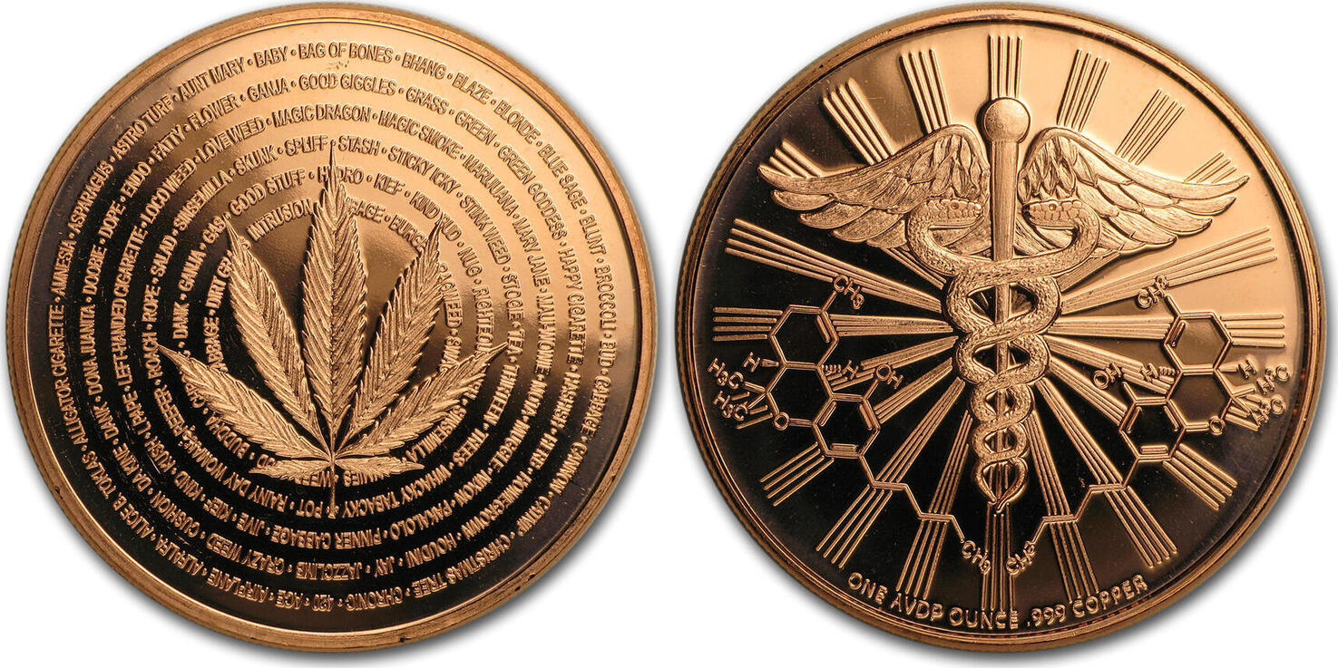 USA 2021 Cannabis Forever Marijuhana Weed Medicine 1 Avdp oz Kupfer ...