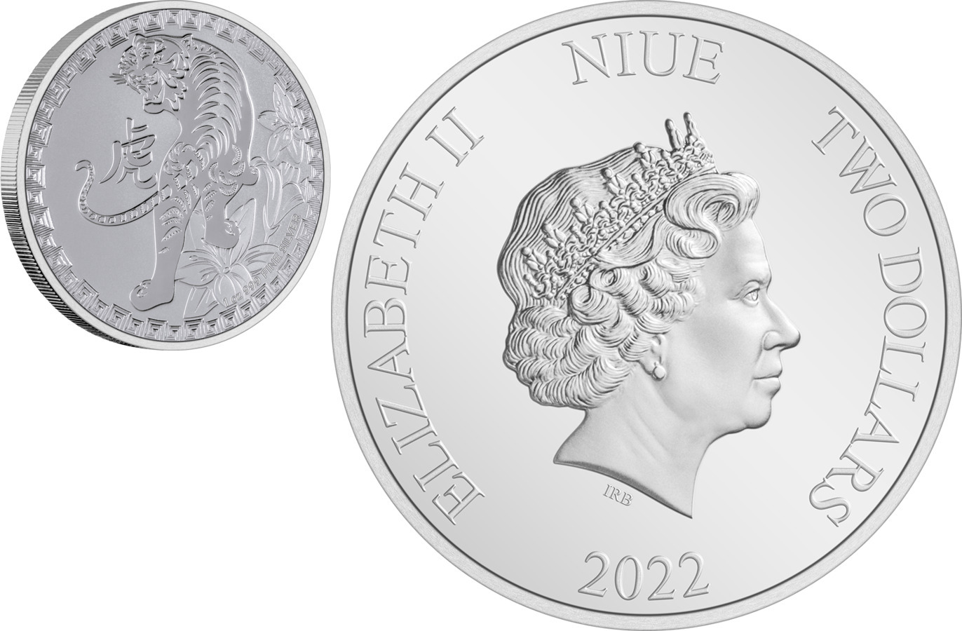 Niue 2 Dollar 2022 New Zealand Mint Lunar Tiger 1 oz Silbermünze Stempelglanz | MA-Shops