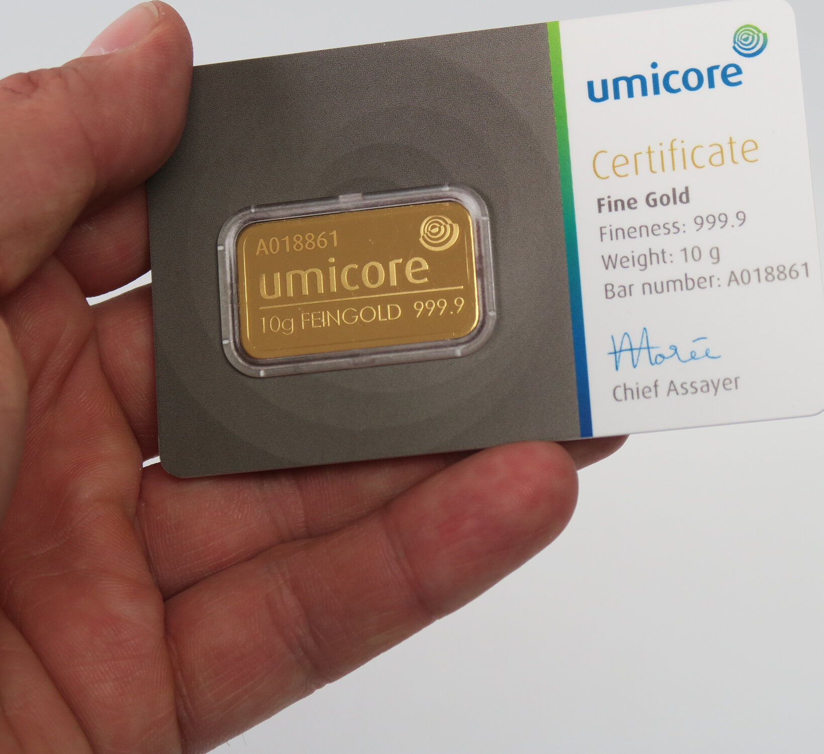 Deutschland 2024 Umicore 10 Gramm 999.9 Goldbarren in Blister mit ...