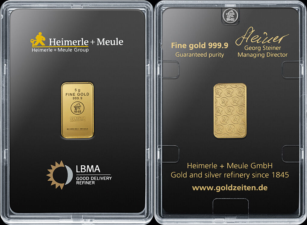 Deutschland 2024 Heimerle & Meule UnityBar Gold Goldbarren 999.9 Fein ...
