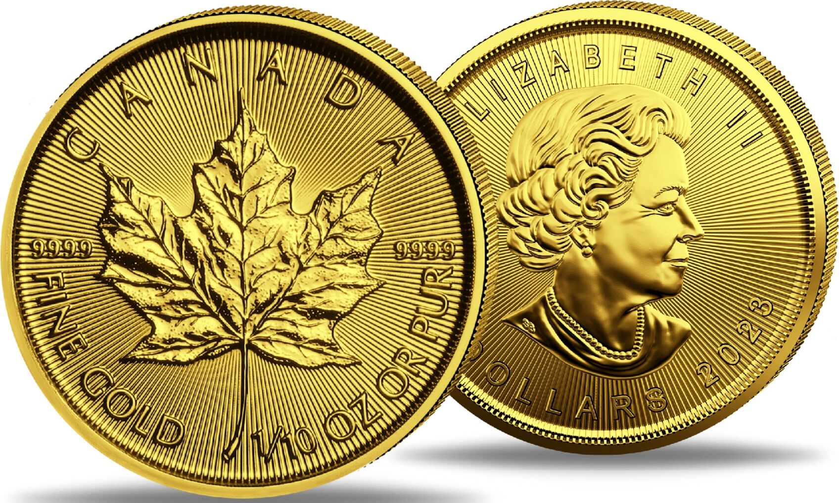 Kanada Royal Canadian Mint Maple Leaf 2023 1/10 oz 999.9 Goldmünze ...