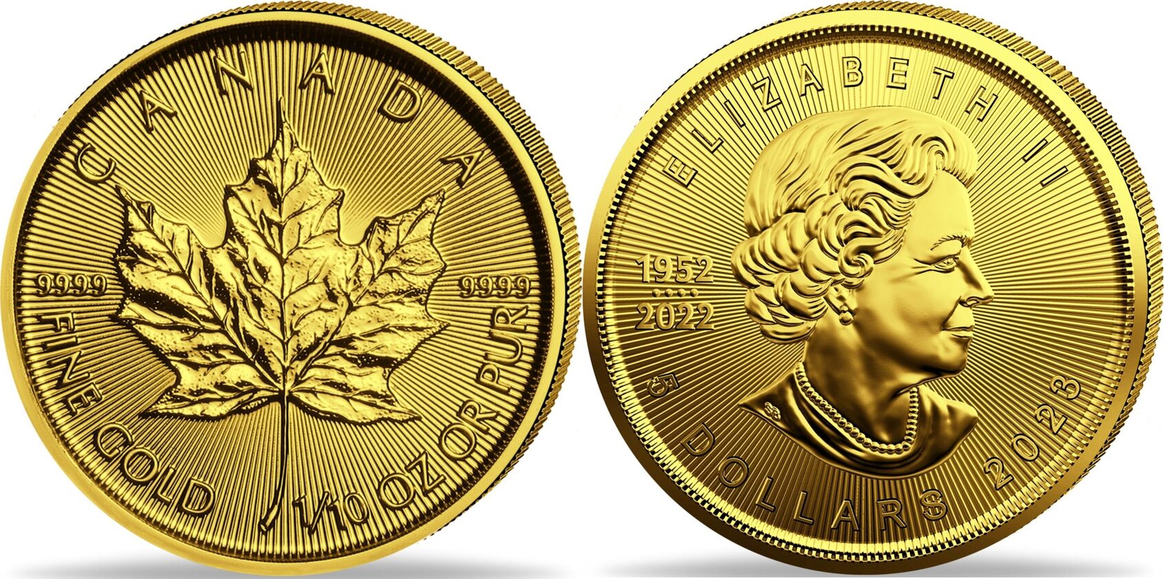 Kanada Royal Canadian Mint Maple Leaf 2023 1/10 oz 999.9 Goldmünze ...