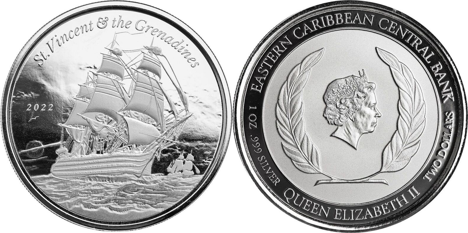 Scottsdale Mint St. Vincent & The Grenadines - Warship 2022 1 oz 999 ...