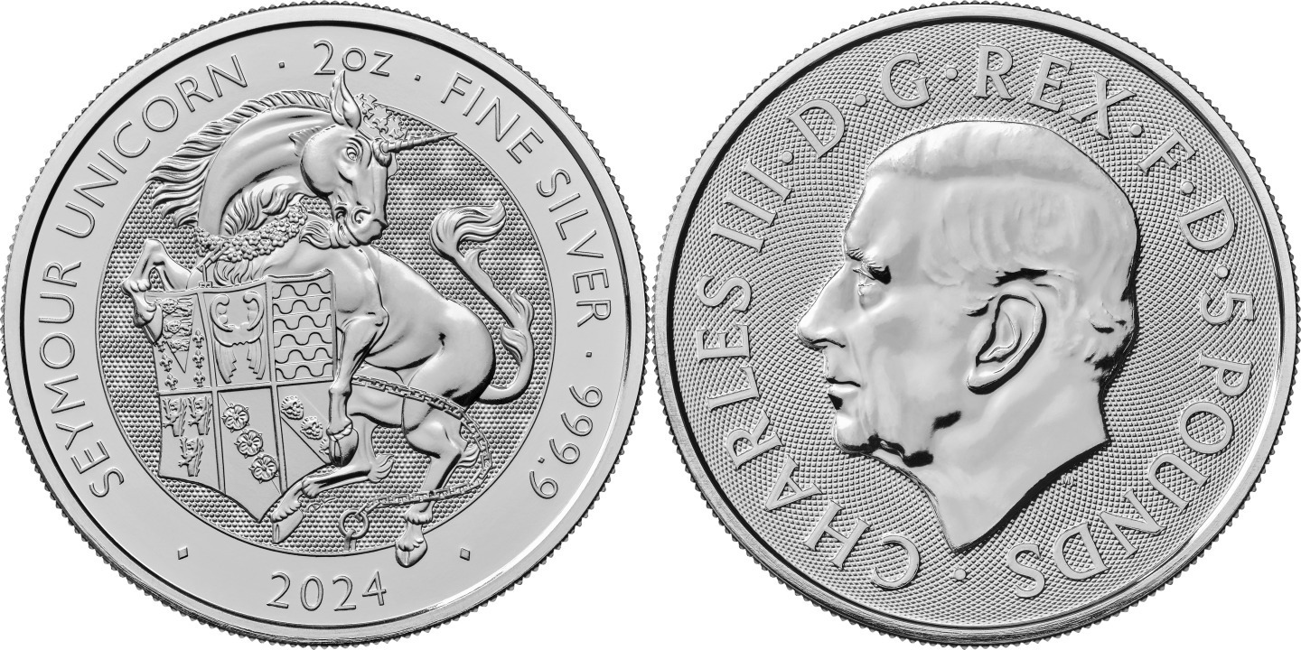 Großbritannien 5 Pfund 2024 Silbermünze Tudor Beasts Seymour Unicorn 2 ...