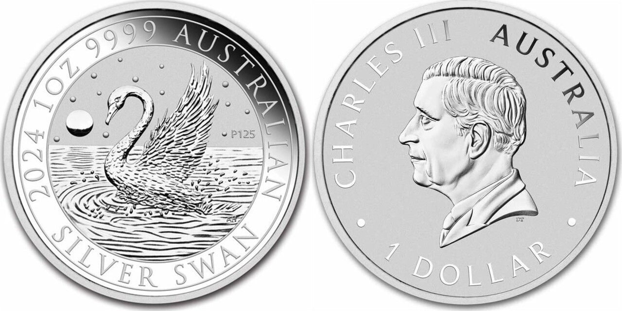 1 Dollar Perth Mint Australien Schwan 2024 1 oz 999 Silbermünze Silber ...
