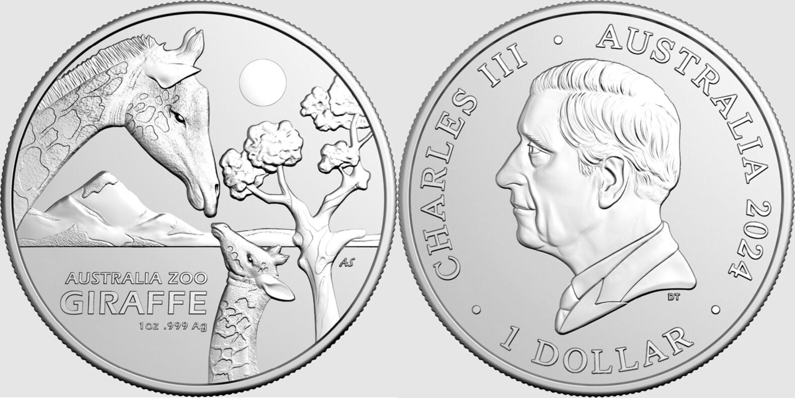 Australien 1 Dollar Silbermünze Giraffe ( 5. ) Australia Zoo 1 oz ...