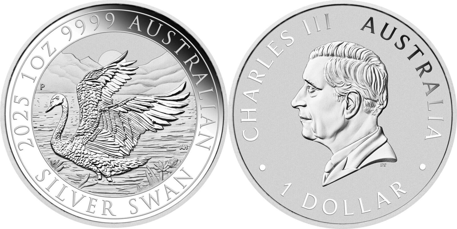 1 Dollar Silbermünze 1 oz Schwan Swan 2025 Australien Perth Mint 999 ...