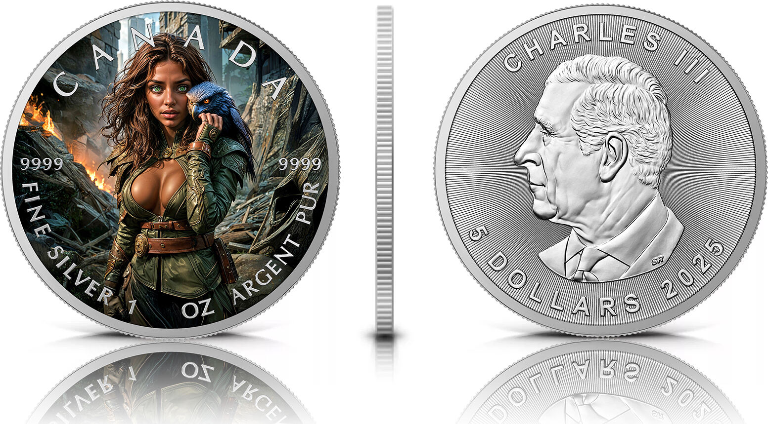 Kanada 5 Kanadische Dollar Silbermünze 1 oz Surviving Partner Farbe ...