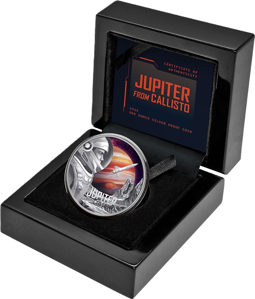 1 Dollar Silbermünze 1 oz Jupiter from Callisto 2026 Farbe Niue .999 ...