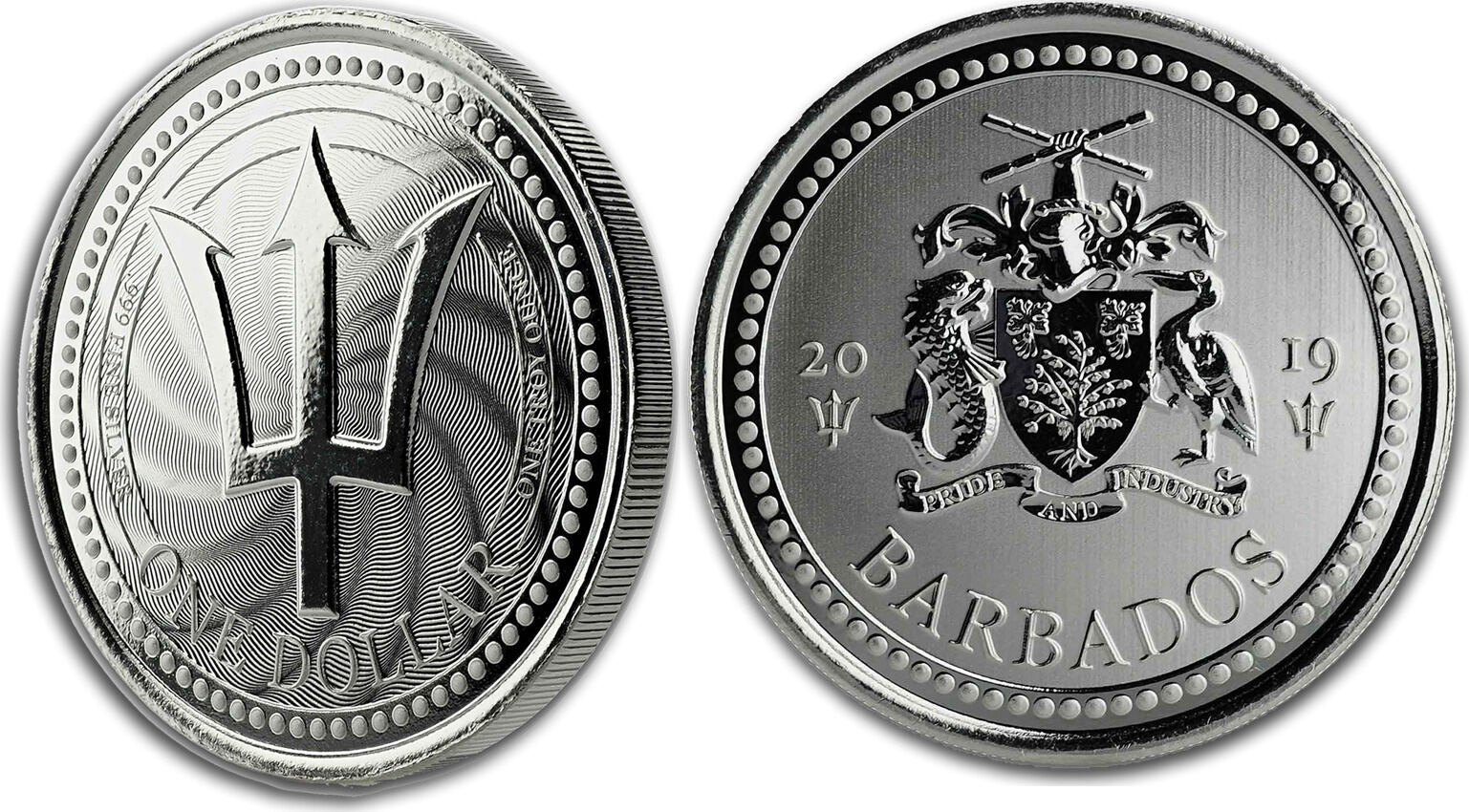 Barbados 1 Dollar 2019 Trident Dreizack Scottsdale Mint 1 oz ...