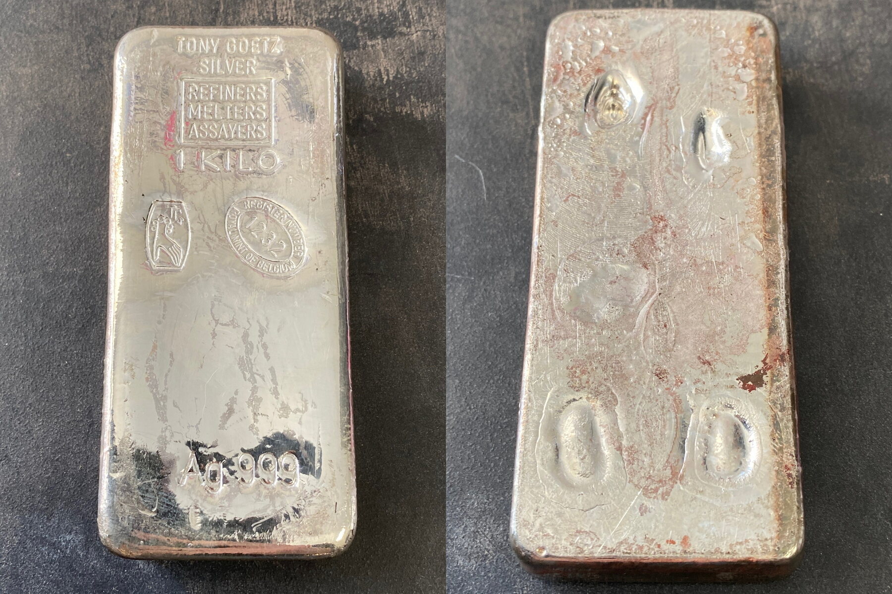 Belgien Tony Goetz 1 Kg Silberbarren gegossen selten zu finden Fast ...