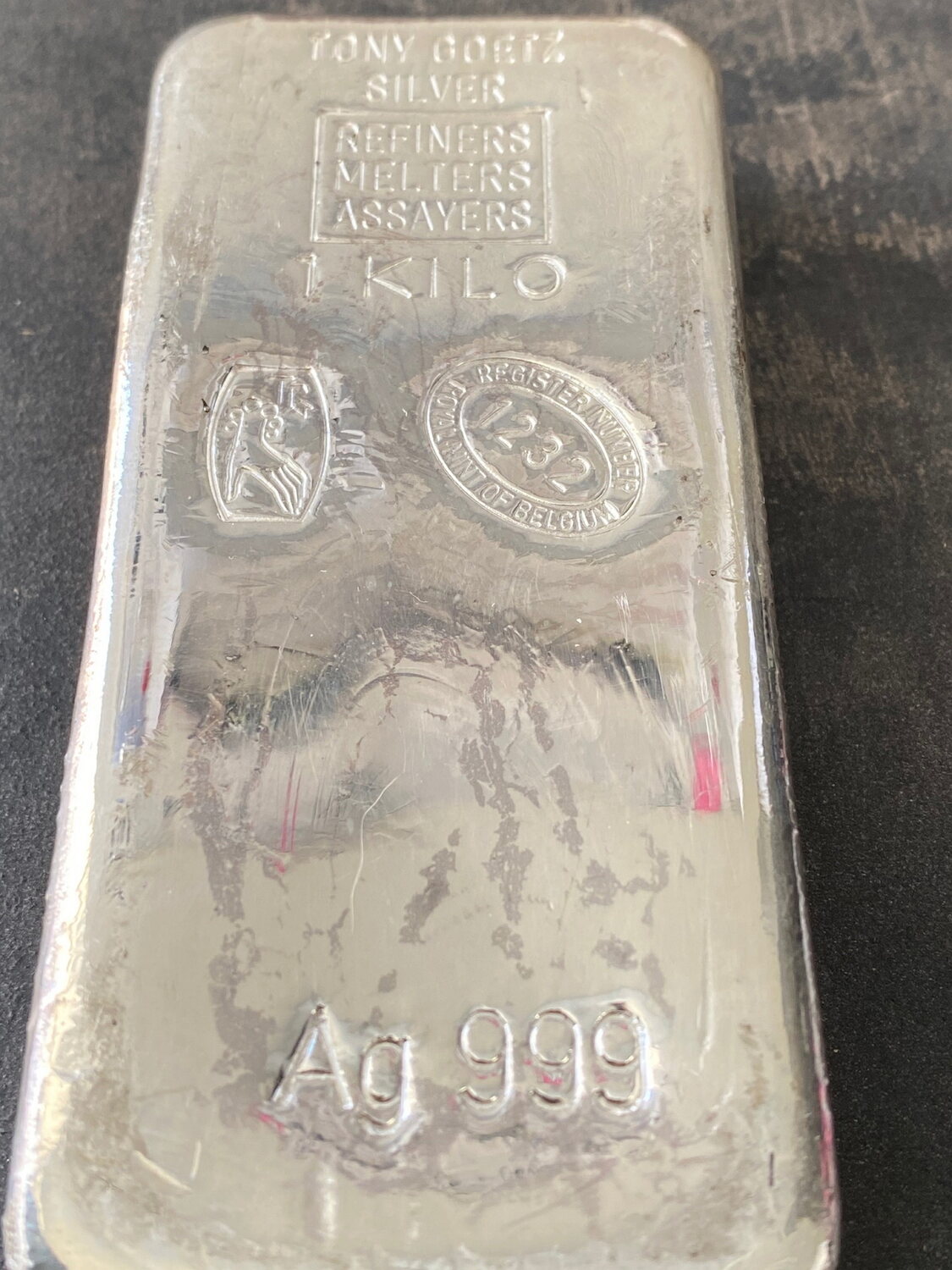 Belgien Tony Goetz 1 Kg Silberbarren gegossen selten zu finden Fast ...