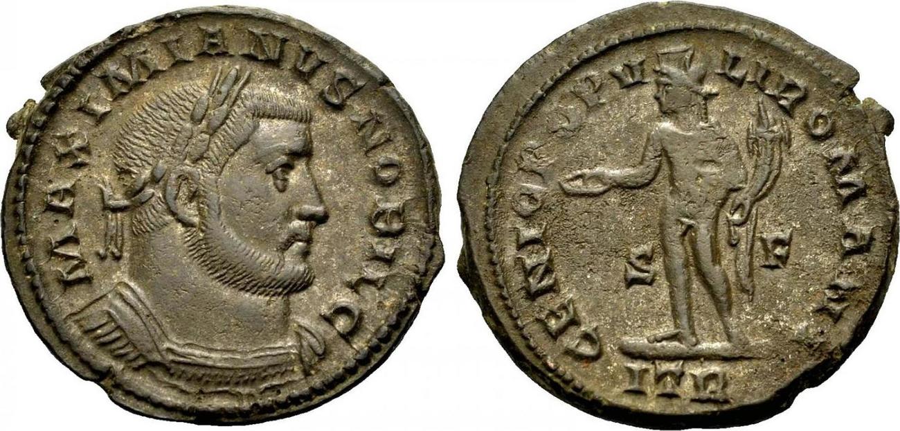 ROM, KAISERZEIT AE Follis 302-303 GALERIUS MAXIMIANUS CAESAR, TRIER ...