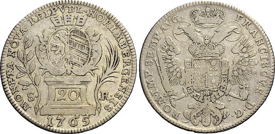 NÜRNBERG 20 Kreuzer 1765 Sehr schön | MA-Shops