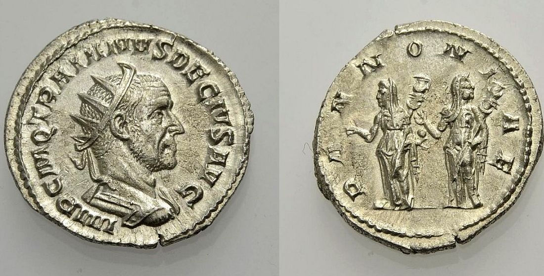 ROM: KAISERZEIT AR Antoninian 249-251 TRAIANUS DECIUS: PANNONIAE (Rs ...