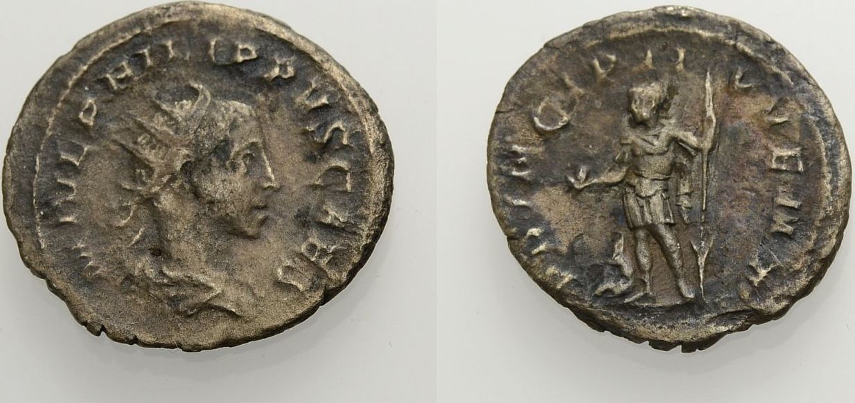 ROM, KAISERZEIT AR Antoninian 244-246 PHILIPPUS II. CAESAR Schön | MA-Shops