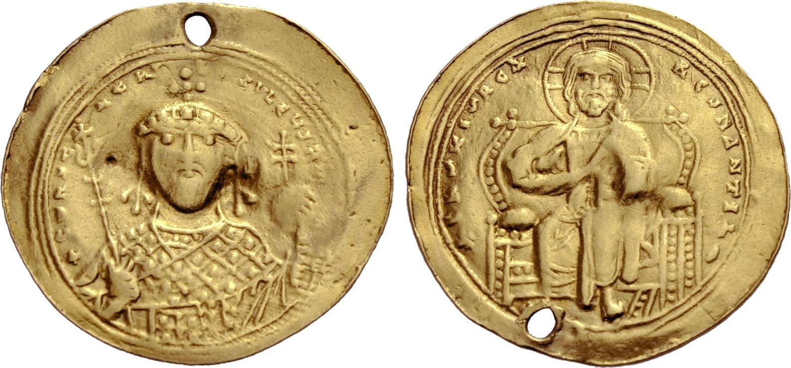 BYZANZ Histamenon 1042-1055 Konstantin IX. Gelocht, schön-sehr schön ...