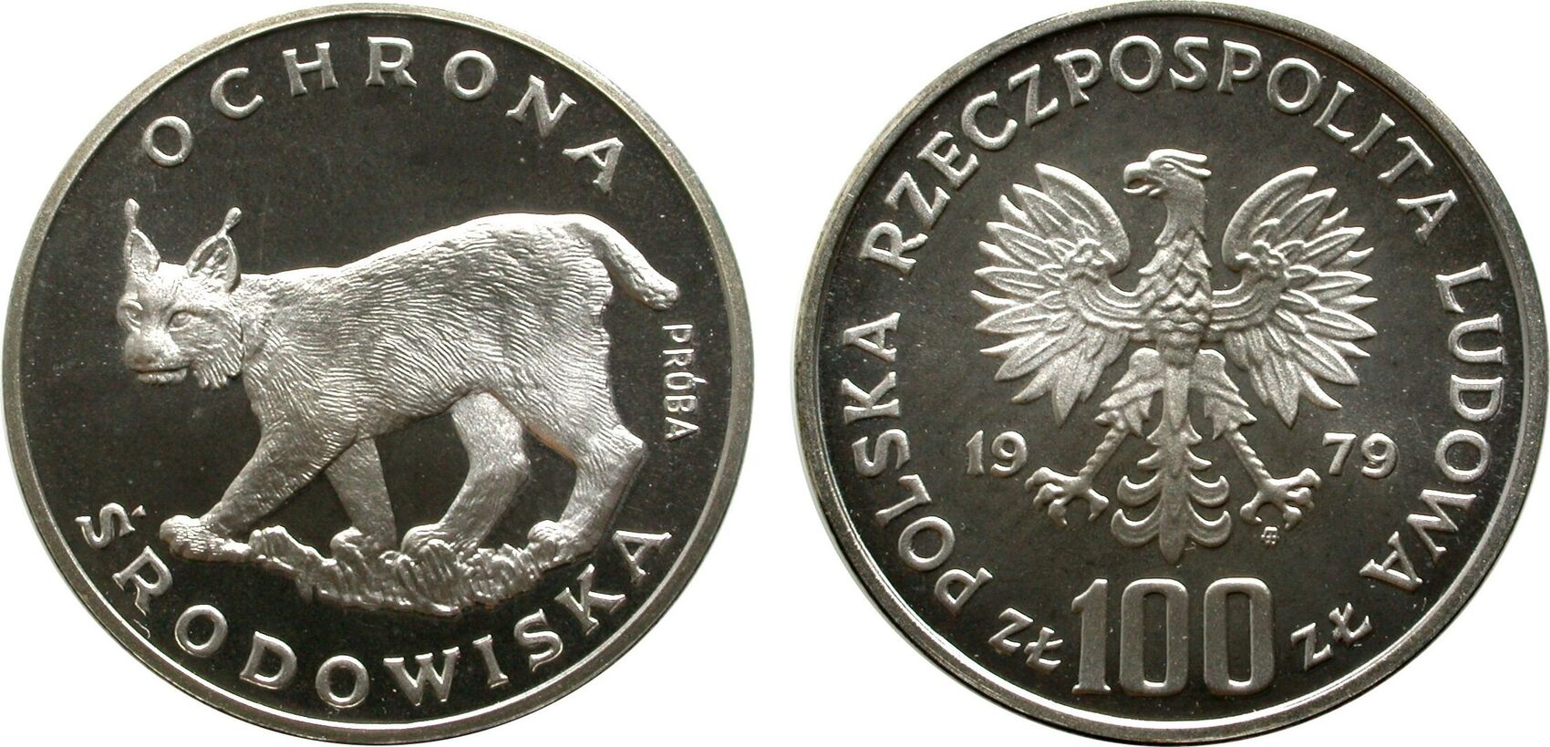 POLEN PROBE 100 Zloty 1979 Bedrohte Tierwelt Polierte Platte | MA-Shops