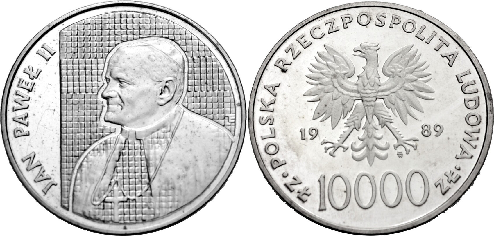 POLEN 10000 Zloty 1989 4 Mm Dick Polierte Platte MA Shops POLEN 10000 Zloty 1989 4 Mm Dick Polierte Platte MA Shops