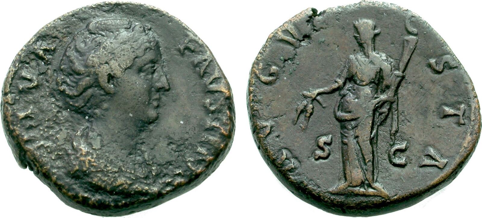 FAUSTINA SENIOR Sesterz 141 Ceres Sehr schön | MA-Shops
