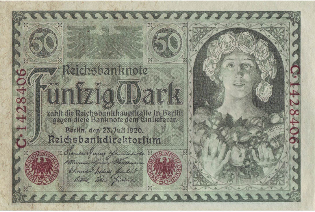 DEUTSCHLAND Reichsbanknote. 1920 50 Mark. I | MA-Shops