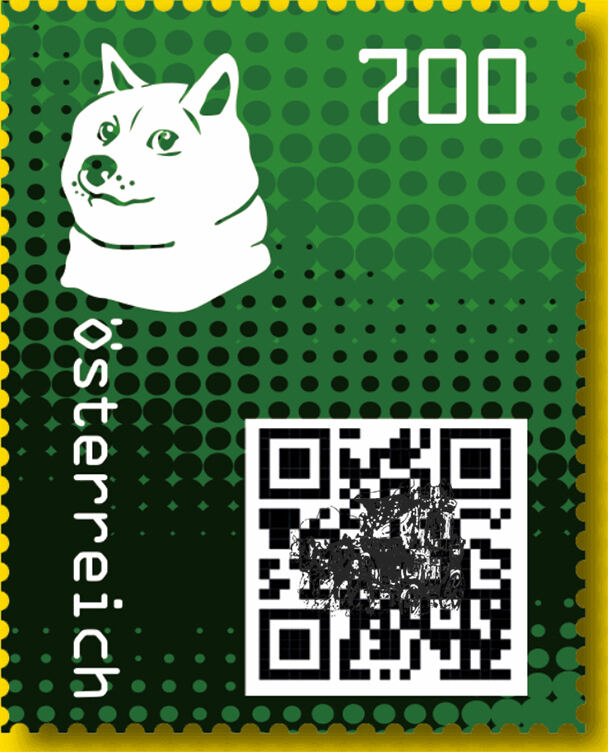 7,00 - Crypto stamp mit intaktem Sicherheitsetikett - DOGE - grün - 5 ...