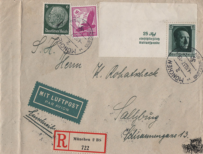 3. Reich Blockmarken Kulturförderung Kopfbild Adolf Hitler ...
