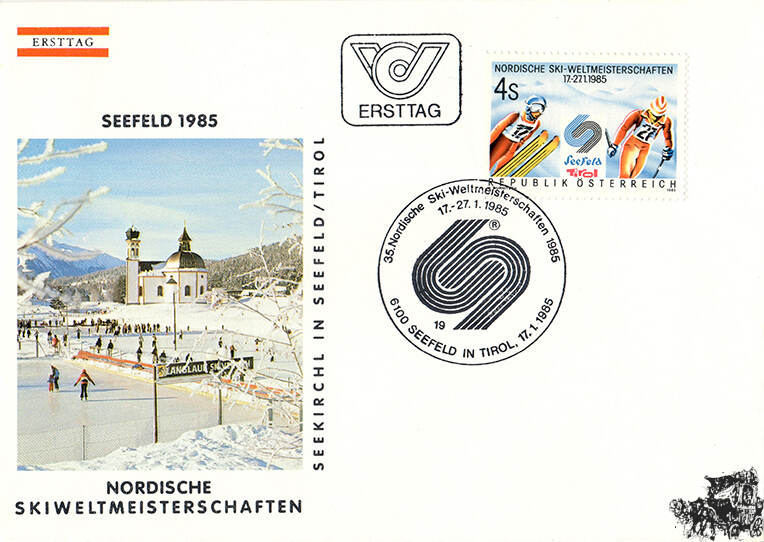 Österreich FDC 1985 - 4 S - Nordische Skiweltmeisterschaften - Seefeld | MA-Shops