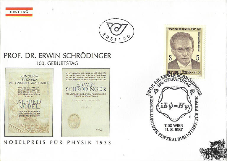 Österreich FDC 1987 - 5 S - 100. Geburtstag von Prof. Dr. Erwin ...
